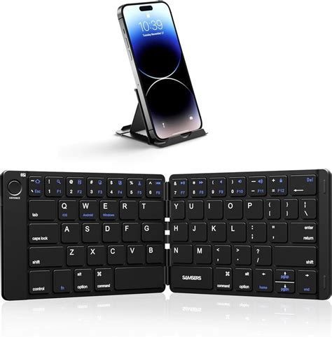 Samsers Foldable Bluetooth Keyboard Portable Wireless Keyboard With Stand Holder Rechargeable