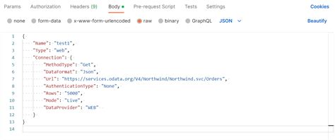 Creating Live Data Source Via Api Calls In On Premises Using Postman