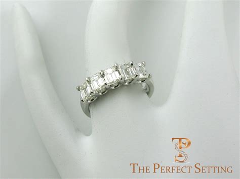 5 Stone Emerald Cut Diamond Wedding Band The Perfect Setting Inc