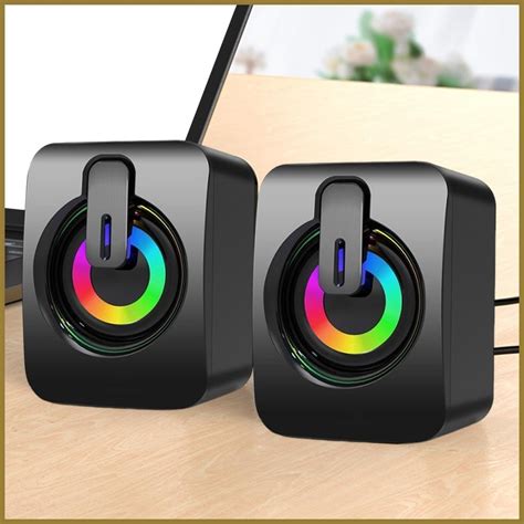 ลําโพงคอมพิวเตอร ์ แบบมีสาย 1 คู ่ Mini Rgb ลําโพงแบบมีสายสําหรับโต ๊ ะคอมพิวเตอร ์ ความบันเทิง