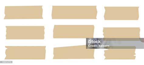 베이지 색 접착제 또는 가장자리가 찢어진 테이프 조각 마스킹 개체 그룹에 대한 스톡 벡터 아트 및 기타 이미지 개체 그룹