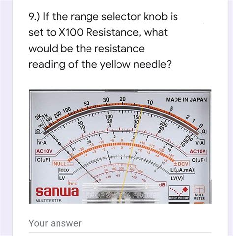 Answered 9 If The Range Selector Knob Is Set… Bartleby
