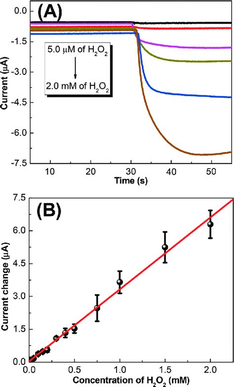 A Representative Amperometric Responses Of H 2 O 2 50 µm To 20 Mm
