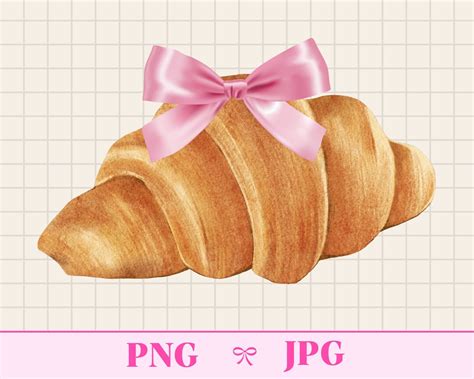 Croissant Png Bow Croissant Preppy Bow Png Bow Graphic Coquette Png