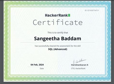 Sangeetha Baddam On Linkedin Recently Completed Sql Advanced Certification I Possess A Strong