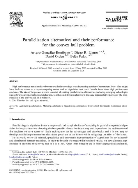 Pdf Parallelization Alternatives And Their Performance For The Convex