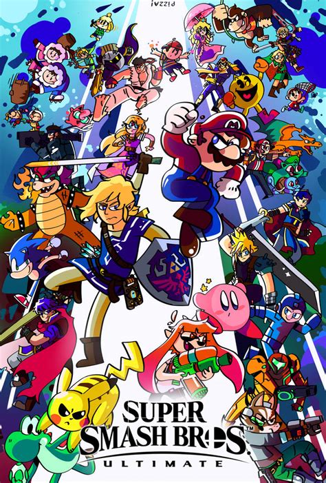 Super Smash Bros Ultimate Cover Drawn By Me By Pizzatap On Deviantart