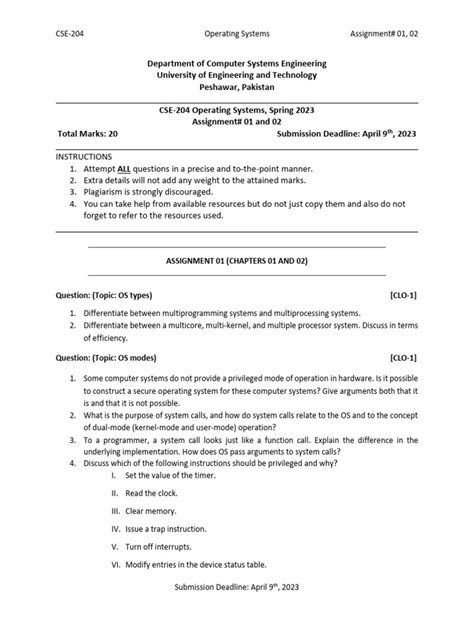 Assignments Pdf Scheduling Computing Process Computing