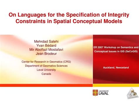 Ppt Enhancing Spatial Data Quality Through Spatial Integrity Constraints Specification