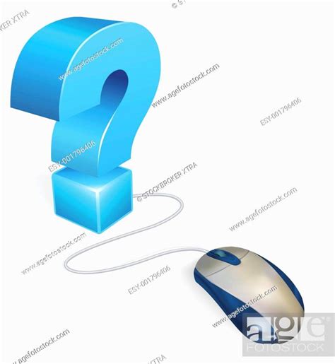 A Computer Mouse Connected To A Question Mark Internet Concept For A Faq Section Or Online Help