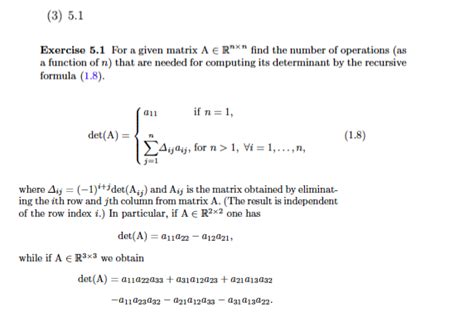Exercise 5 1 For A Given Matrix ARnn Find The Chegg Com