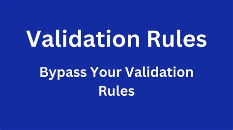 Bypass Your Validation Rules Validation Rules Salesforce Trailhead Youtube