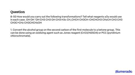 Solved 8 50 How Would You Carry Out The Following Transformations Tell What Reagents You Would