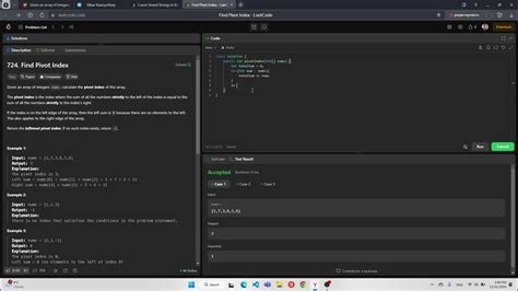 Solving A Leetcode Problems 724 Find Pivot Index Youtube