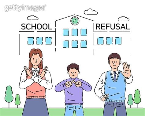 개학 교육 증후군 출석 움직이는활동 거절 컨셉 고등학생 초중고생 십대 나이 남학생 여학생 초등학생 어린이 나이 이미지