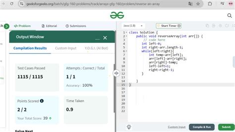 Reversearray Geeksforgeeks Dsa Day3 Problemsolving Madhubala L