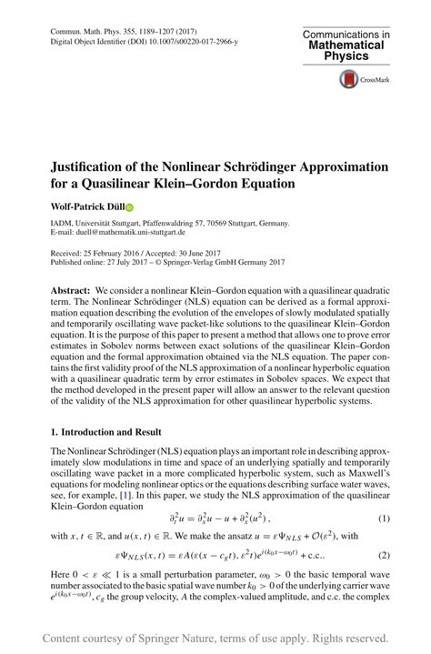Justification Of The Nonlinear Schrödinger Approximation For A Quasilinear Kleingordon Equation