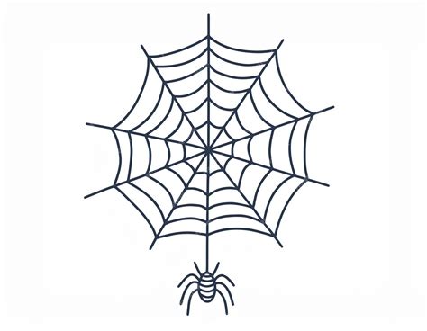 Creepy Halloween Spider Web Illustration Eerie And Intricate Design With Insects Premium Ai