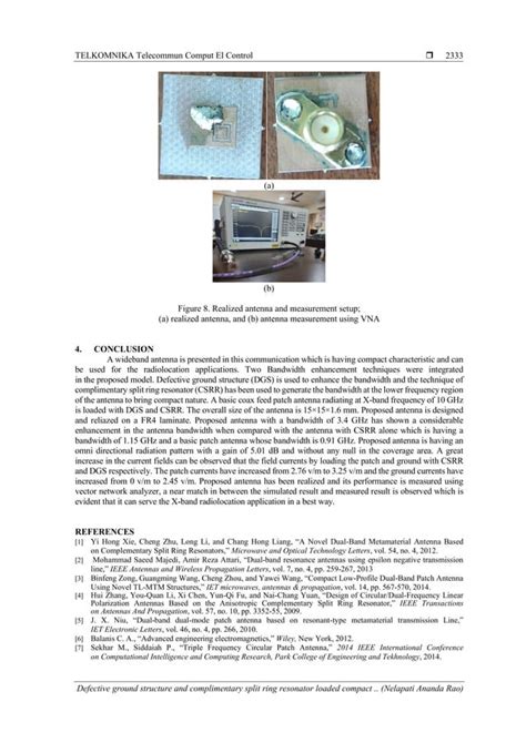 Defective Ground Structure And Complimentary Split Ring Resonator Loaded Compact Wideband