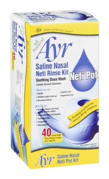 Ayr Neti Pot Saline Nasal Neti Rinse Kit Hy Vee Aisles Online Grocery Shopping