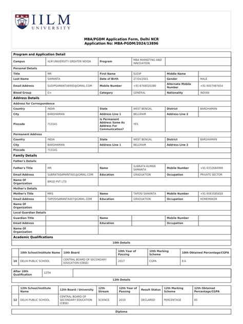 Sudip Samantaapplicationformmba Pgdm2024 Pdf