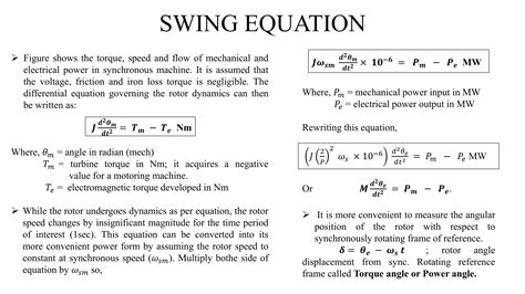 Swing Equation Pptx Physics Science