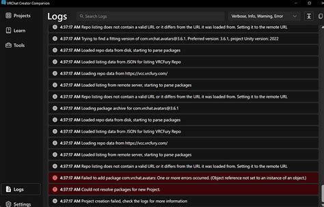 I M Unable To Create Projects Help VRChat Ask Forum