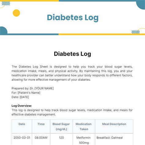 Free Blood Sugar Log Templates Editable And Printable