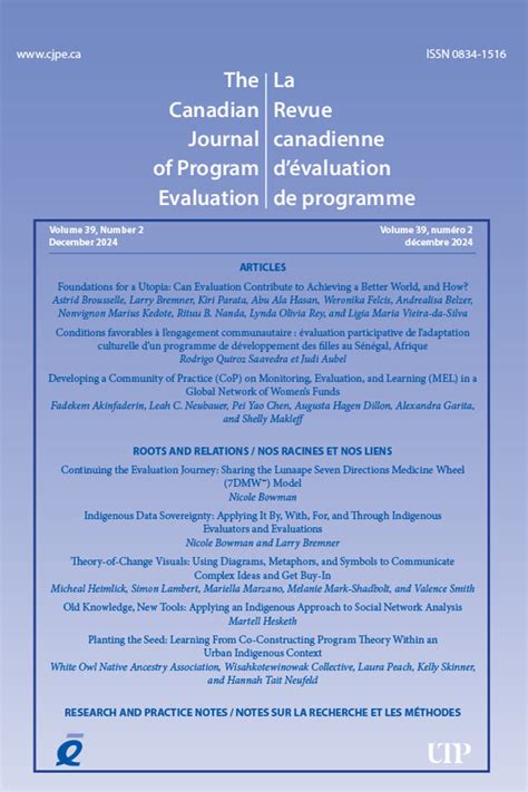 Canadian Journal Of Program Evaluation Home University Of Toronto Press