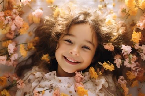Free Photo Front View Girl Posing With Beautiful Flowers