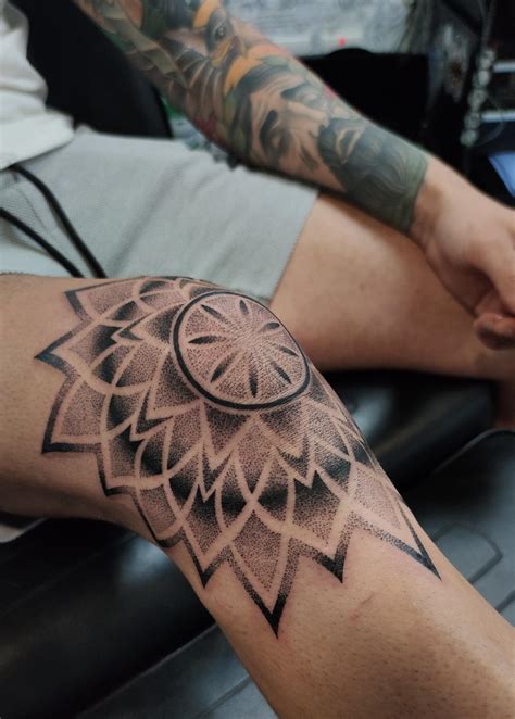 Mandala Tattoo Men Knee
