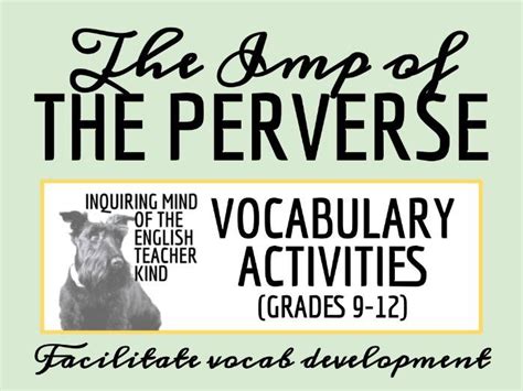 The Imp Of The Perverse By Edgar Allan Poe Vocabulary Games
