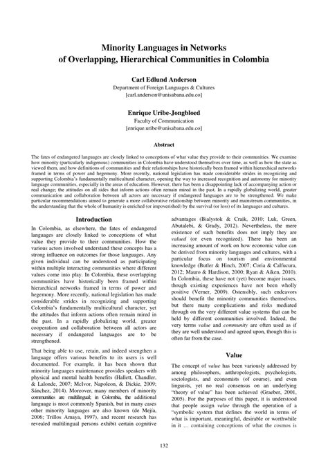 Pdf Minority Languages In Networks Of Overlapping Hierarchical Communities In Colombia