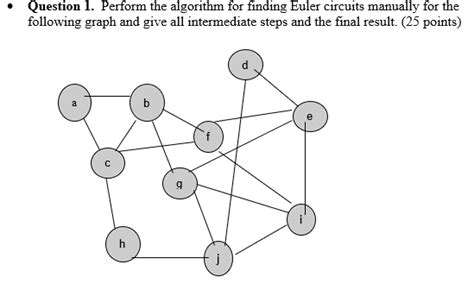Solved Question 1 Perform The Algorithm For Finding Euler Chegg Com