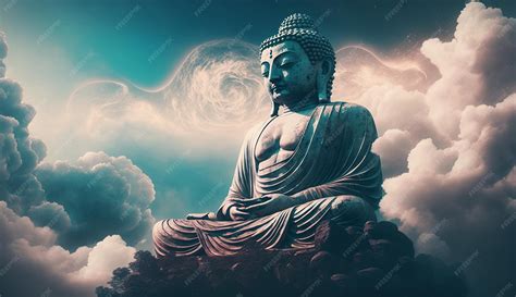 Premium Photo Gautam Buddha Heaven Sky Background Image Ai Generated