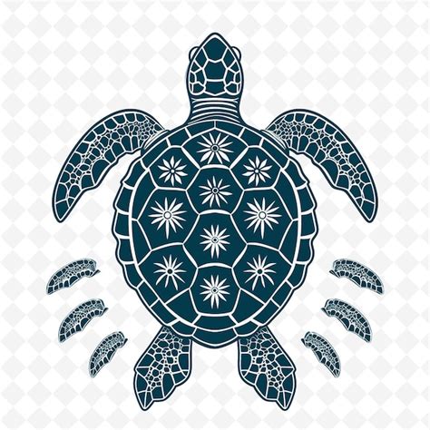 Premium Psd Coastal Sea Turtle Outline With Shell Pattern And Flipper