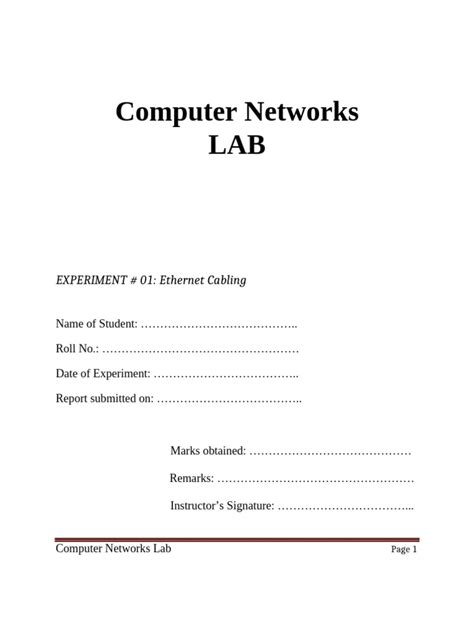 Lab 1 Computer Networks Pdf Coaxial Cable Telecommunications