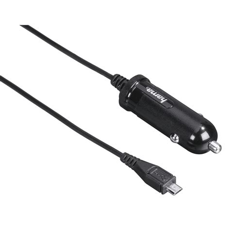 Auto Oplader Met Micro Usb Aansluiting 12 W 1 0 M Zwart Hama Hama