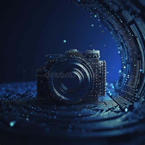 Abstract Technology Background Toned Image Double Exposure With Depth Of Field Stock