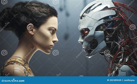 Man Versus Machine The Duality Of AI Generative Ai Stock Illustration Illustration Of