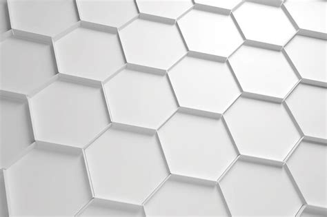 Premium Ai Image Hexagonal White Background With Many Different Shapes