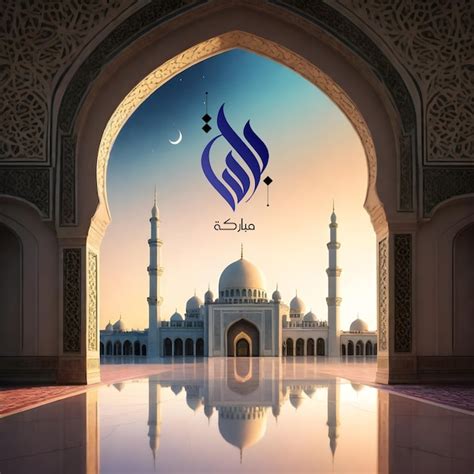 Premium Photo Jumma Mubarak A Mosque With The Word Calligraphy On It