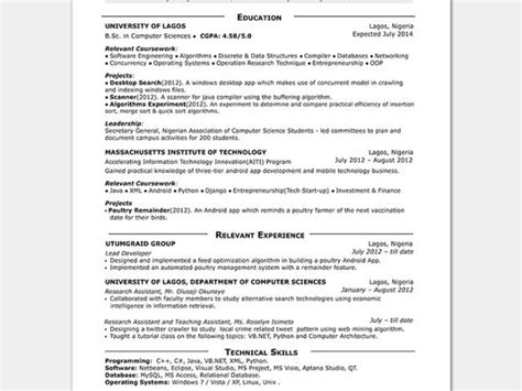 Android Developer Fresher Resume Format Fresher Resume Template 50 Free Samples Examples