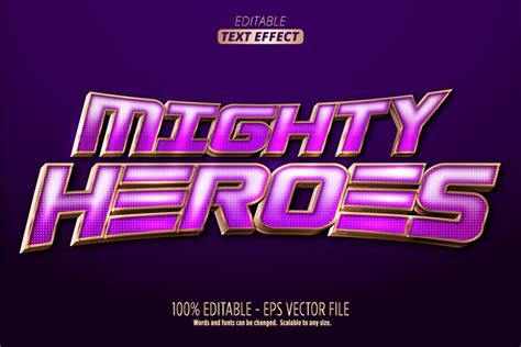 Heroes Text Effect Editable Gold Text Style