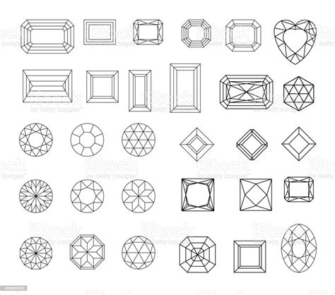 다이아몬드입니다 보석 선 그리기의 벡터 집합입니다 크리스탈 형태입니다 보석의 기하학적 인 모양입니다 보석 개요 윤곽선입니다 기하학 숫자입니다 다이아몬드 디자인 요소입니다