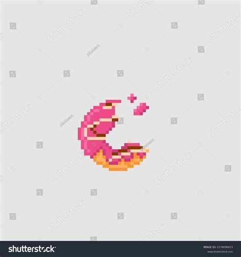 Eaten Doughnut Pixel Art Style Stock Vector Royalty Free