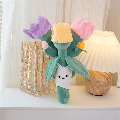 Jellycat Amuseables Tulip Bouquet Soft Plushies Toys 1378 Inch Cuddly