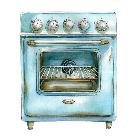Premium Vector Oven Vector Illustration In Watercolour Style