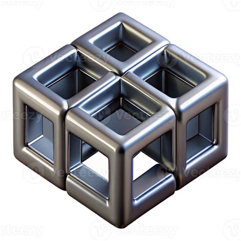 Interlocking Cubes 3d Render 54047402 Png