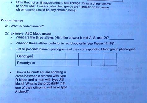 Note That Not All Linkage Refers To Sex Linkage Draw A Chromosome To Show What It Means When